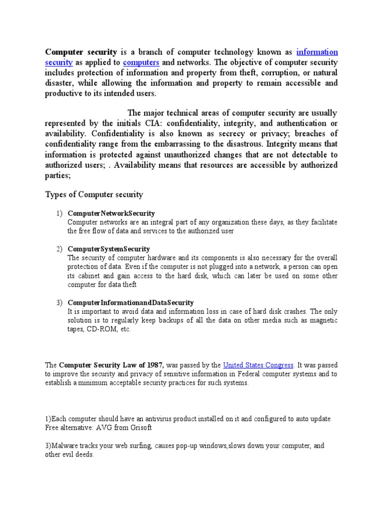 Computer Security | PDF | Computer Security | Security