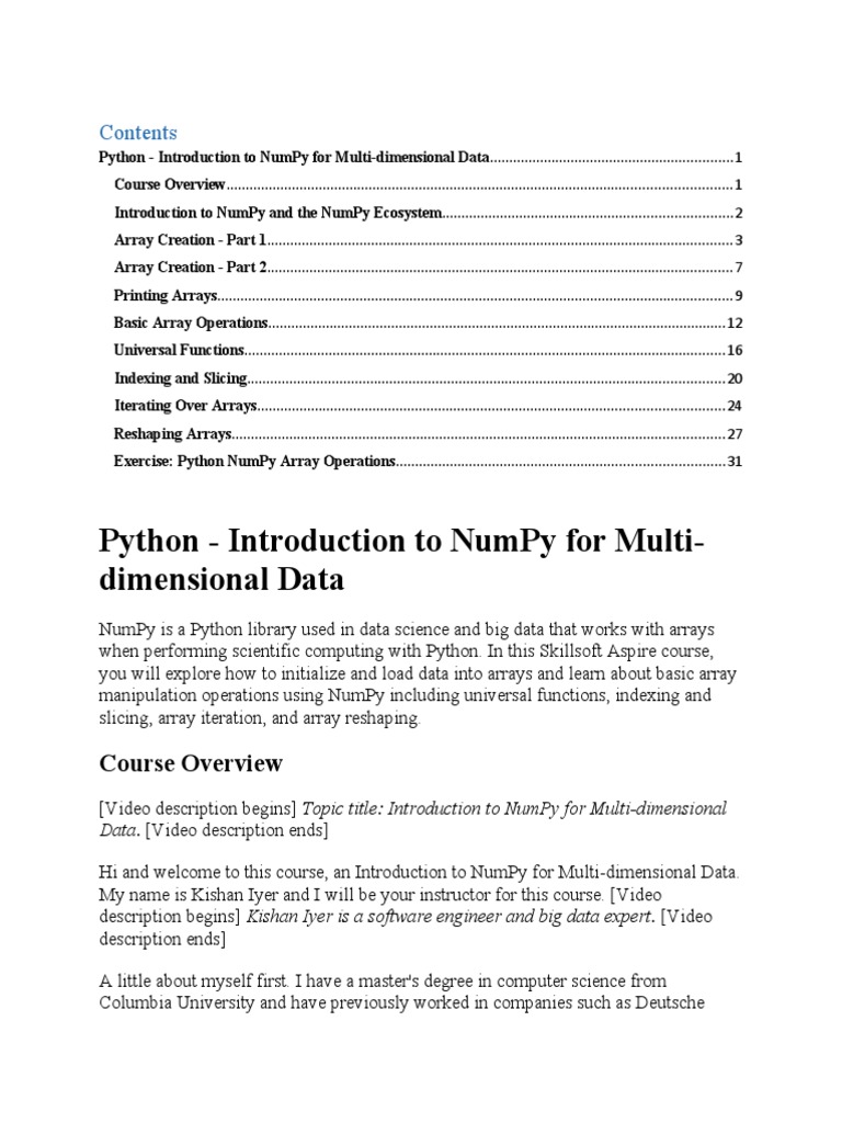 Intro To NumPy | PDF | Trigonometric Functions | Matrix (Mathematics)
