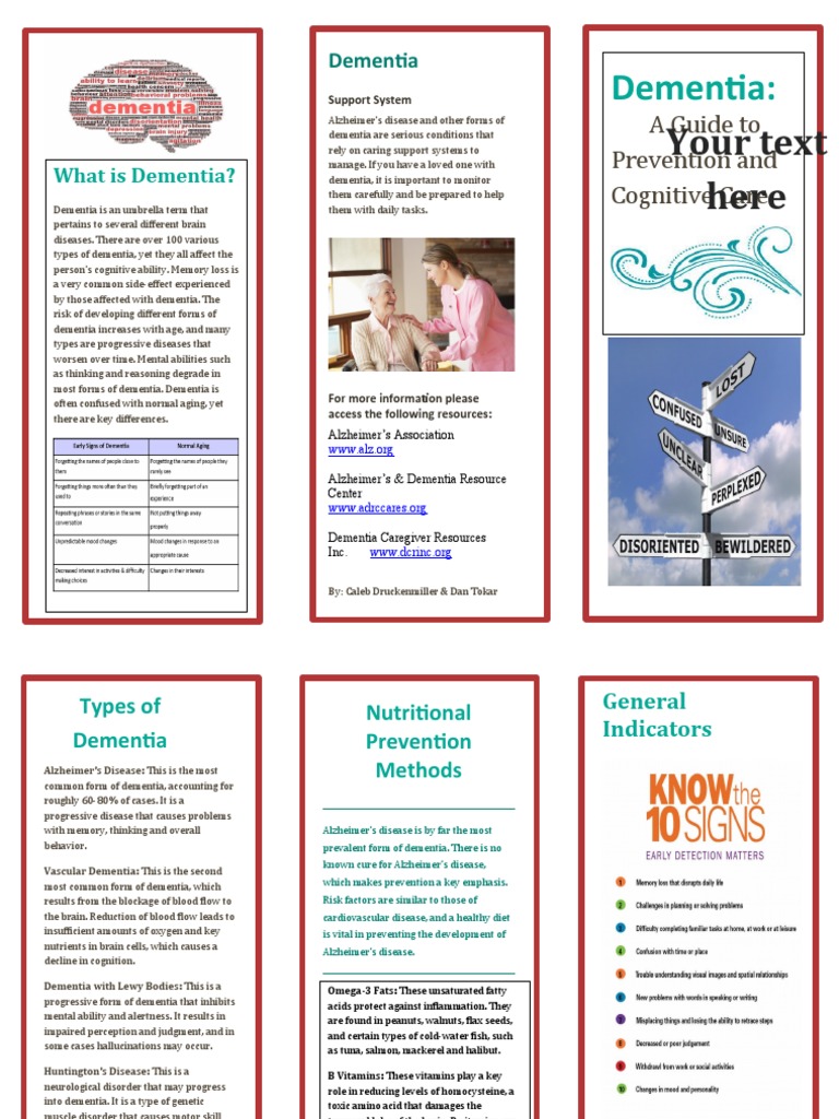 Dementia Tri Fold Brochure | Download Free PDF | Dementia | Alzheimer's ...