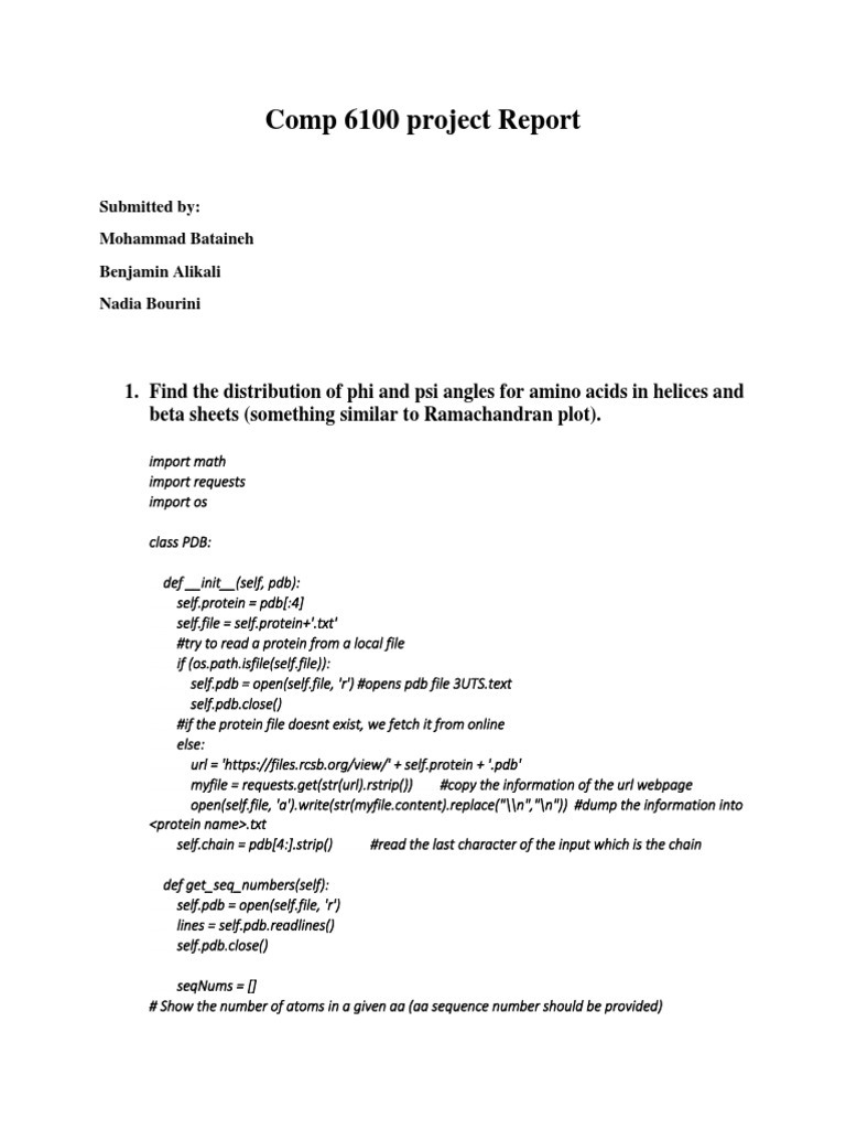 Distribution of phi and psi angles | PDF | Protein Structure ...