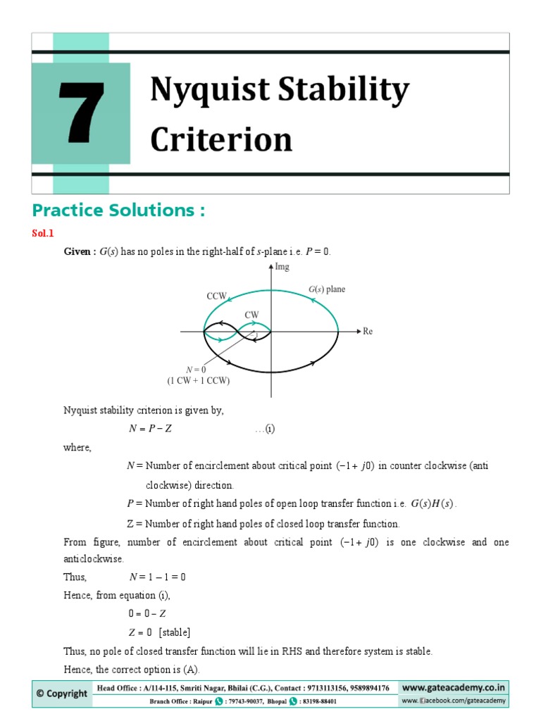 0255e267c0b69-Ch - 7 (Nyquist Stability Criterion) Solution | PDF ...