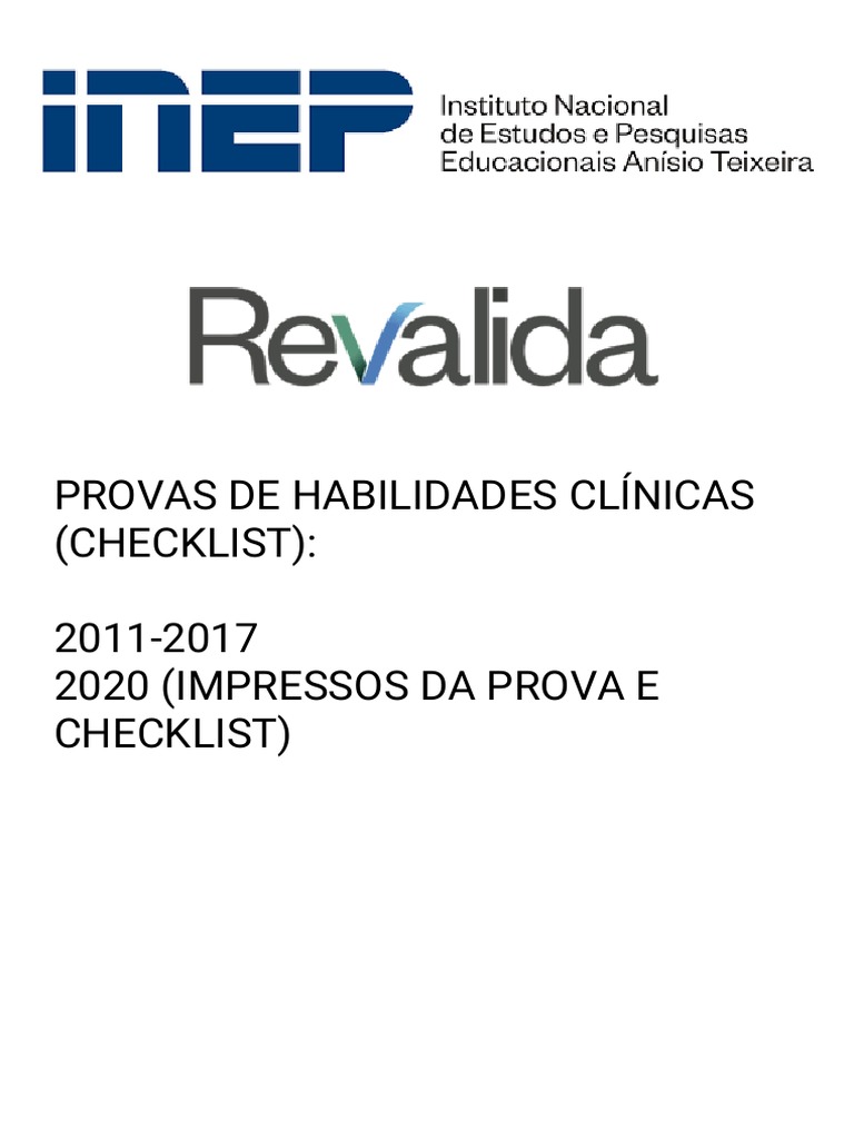 Biblia Sagrado Do Check List Revalida 2da Fase | PDF | Tuberculose | Cuidados básicos