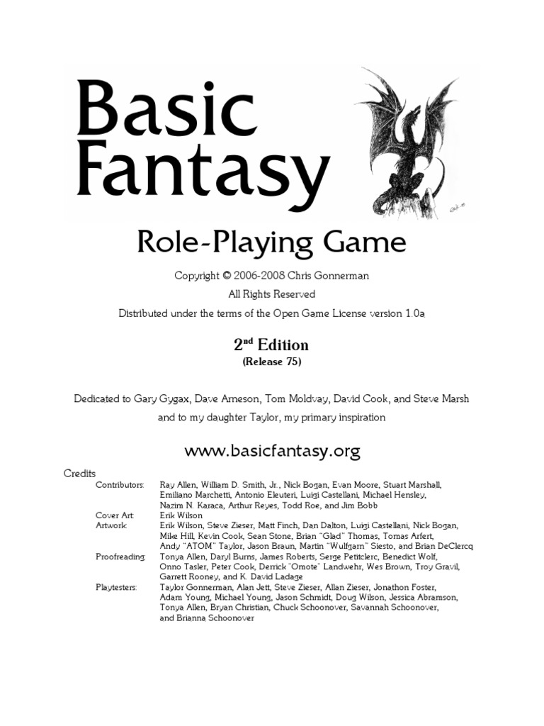 Basic Fantasy RPG Rules | PDF | Role Playing Games | Dungeons & Dragons