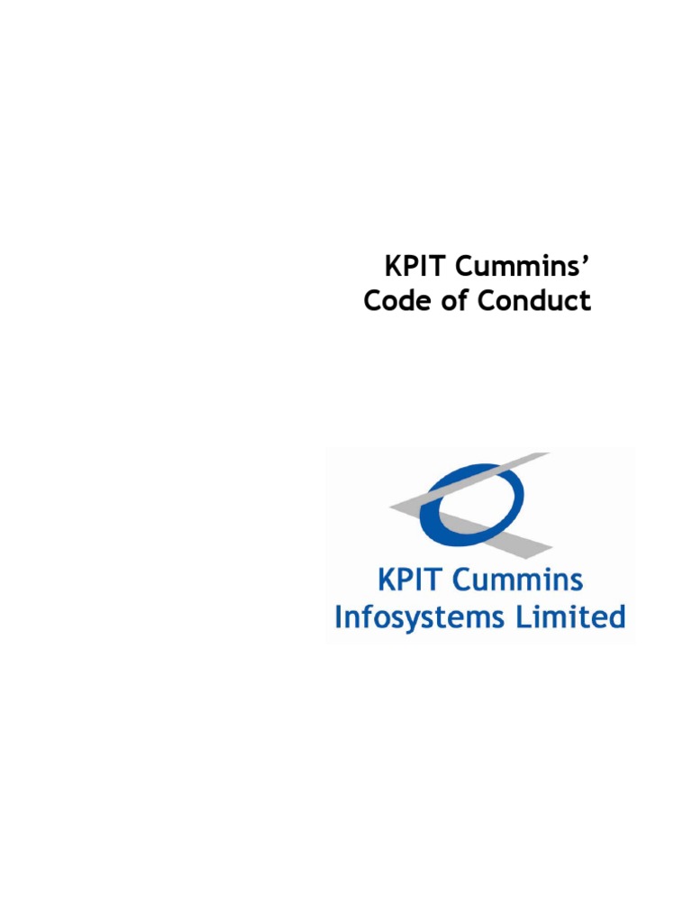 KPIT Cummins Code of Conduct | PDF | Board Of Directors | Confidentiality