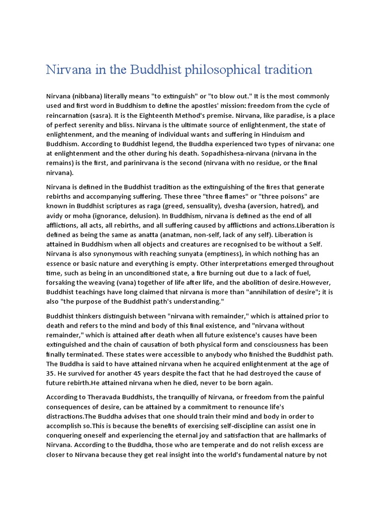 Nirvana in The Buddhist Philosophical Tradition | PDF | Nirvana ...
