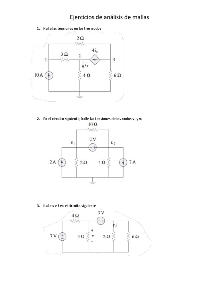 Ejercicios Analisis Nodos y Mallas | PDF