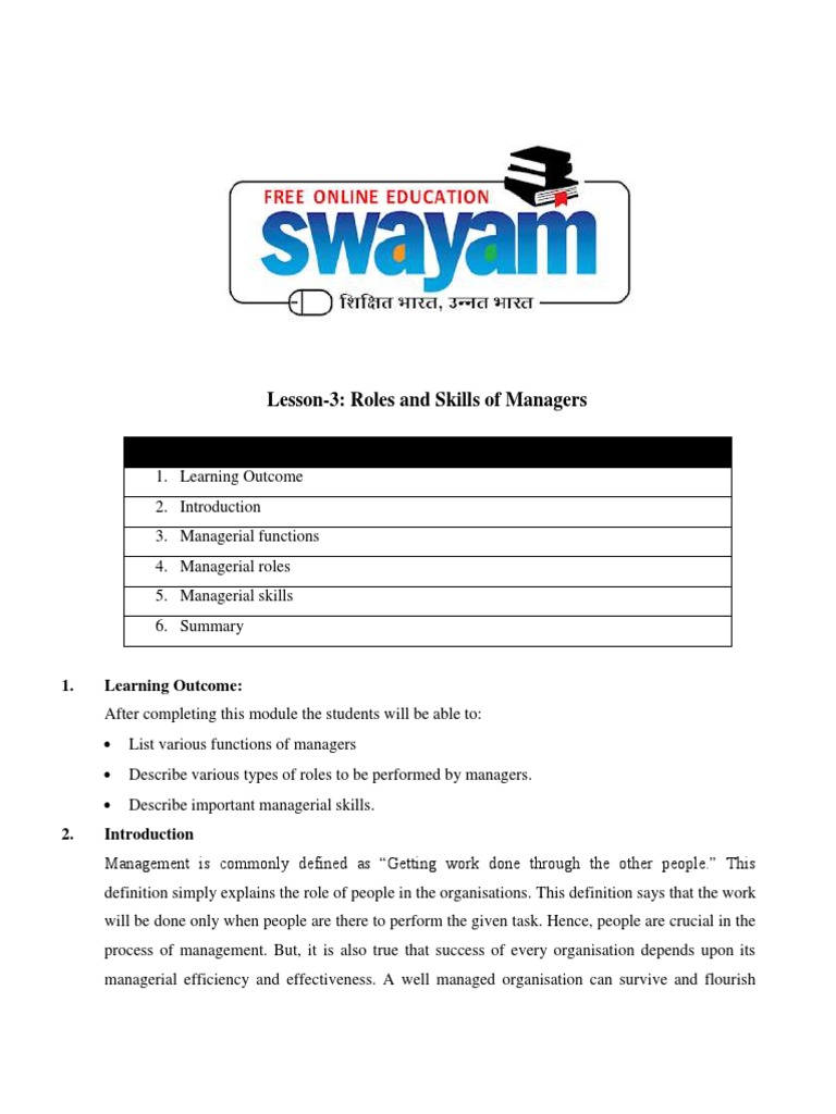 Managerial Roles and Skills Overview | PDF | Leadership | Motivation