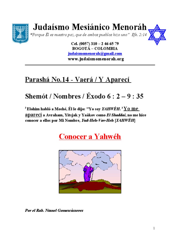 Parashá No.14 - Vaerá - Conocer A Yahwéh | PDF | Yahvé | Libro del éxodo