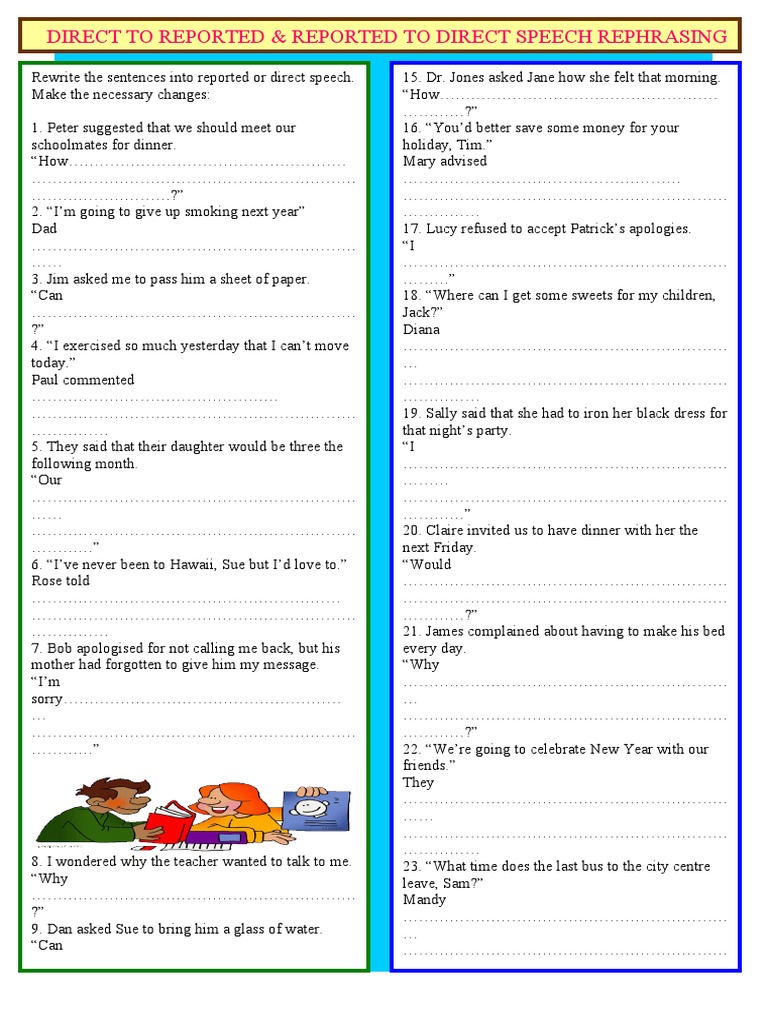 Direct To Reported & Reported To Direct Speech Rephrasing | PDF