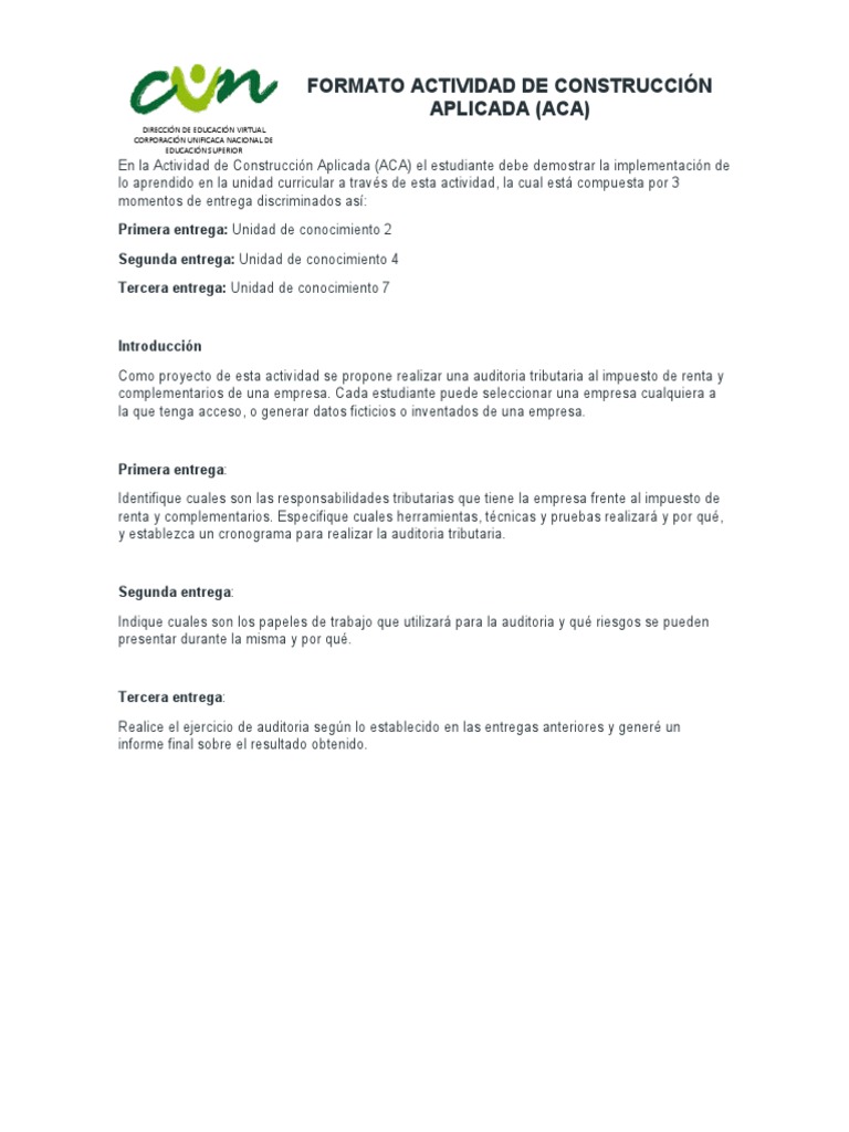 Auditoría Tributaria: Guía ACA | PDF