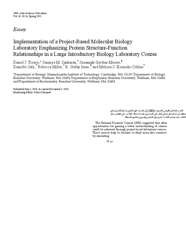 Intro Bio Lab: Protein Structure Focus | PDF | Science & Mathematics ...
