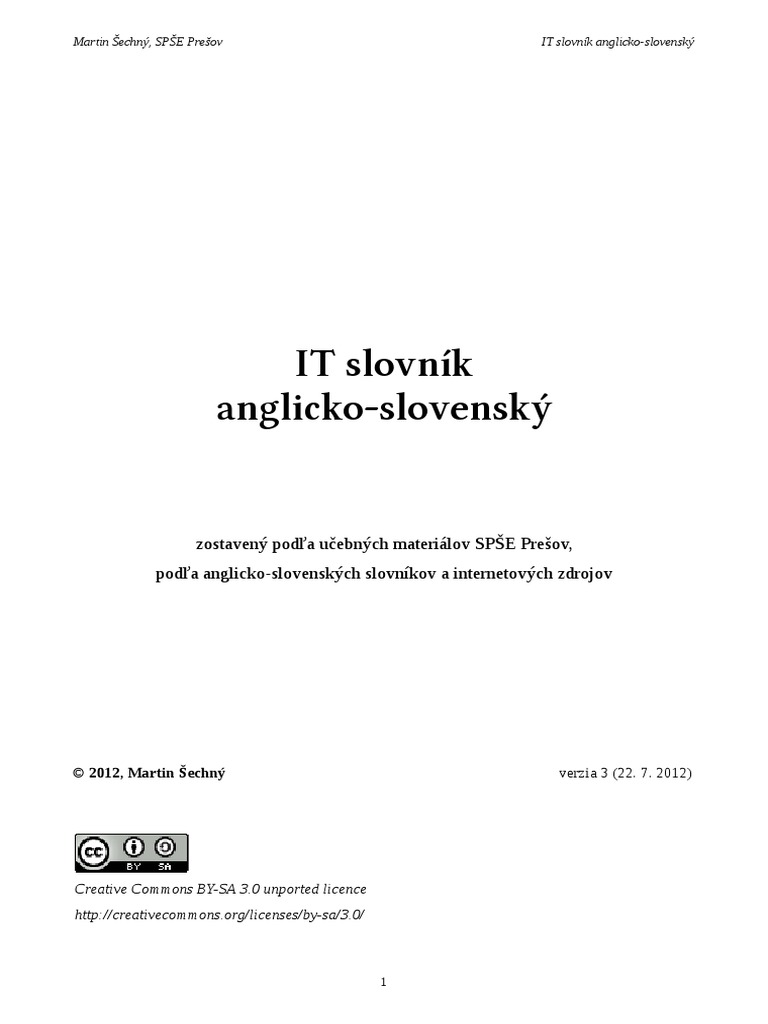 It Slovnik | PDF