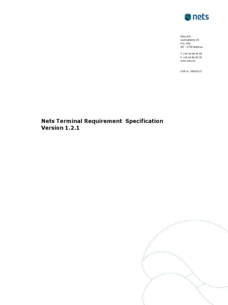 Nets Terminal Requirement Specification 1.2.1 | PDF | Emv | Debit Card