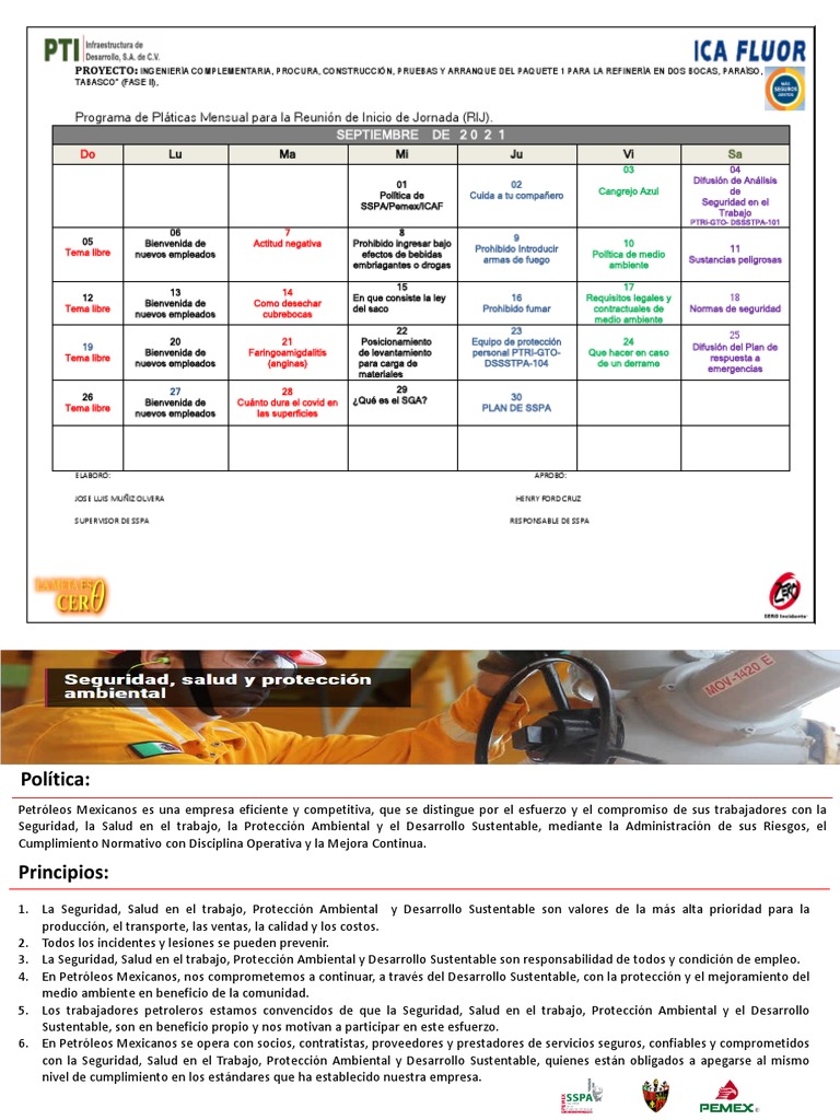 Programa de Platicas Mensual SEPTIEMBRE 2021 | PDF | Organización no gubernamental | Residuos