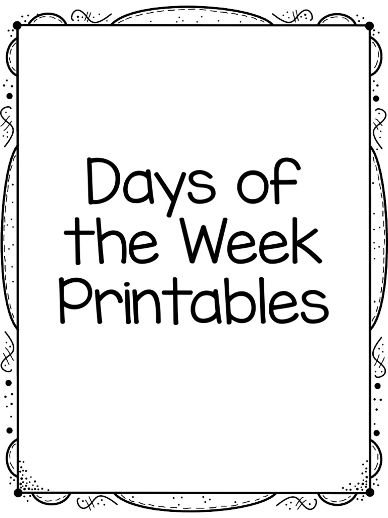 Days of The Week Printables | PDF | Workweek And Weekend