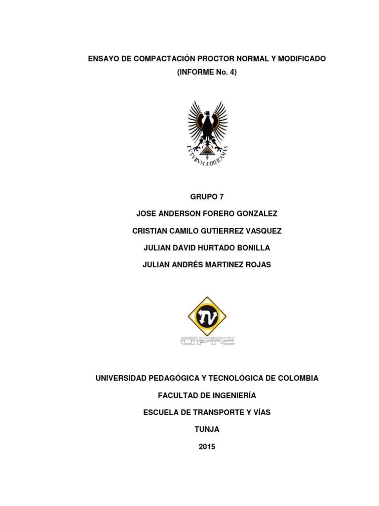 Ensayo de Compactación Proctor Normal y Modificado | PDF | Densidad ...