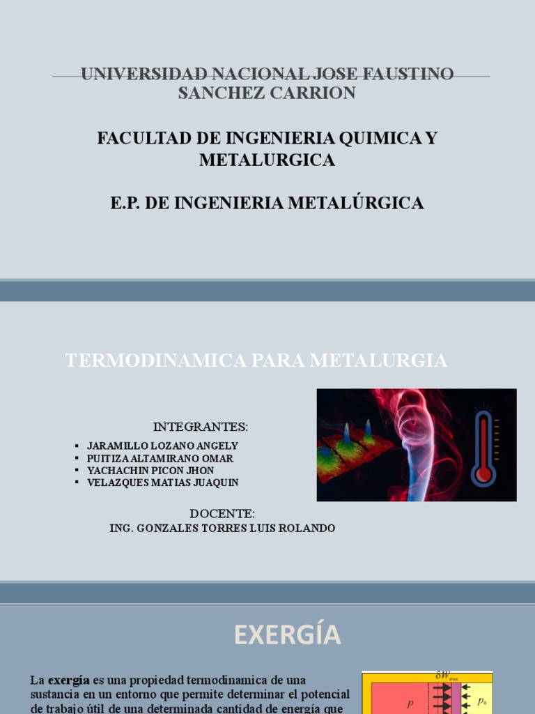 Exergía en Termodinámica Metalúrgica | PDF | Ejercicio | Calor