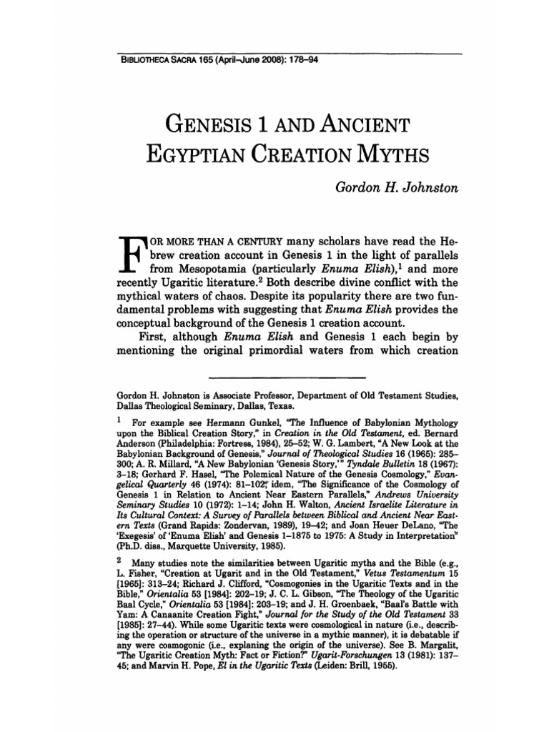 Genesis 1 and Ancient Egyptian Creation | PDF | Genesis Creation ...