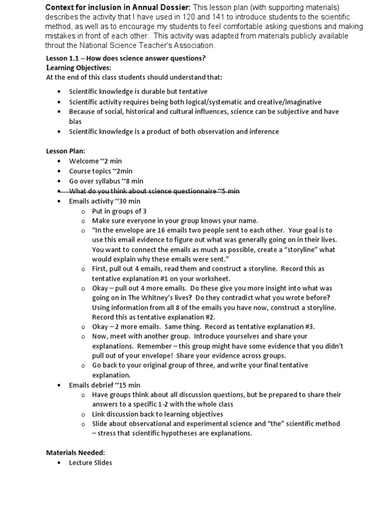 Emails Lab Activity and Lesson Plan | PDF | Science | Lesson Plan