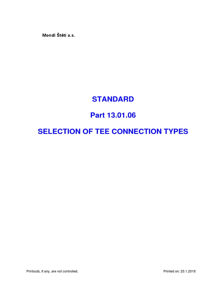 Tee Connection Types Standard | PDF | Pipe (Fluid Conveyance) | Pump