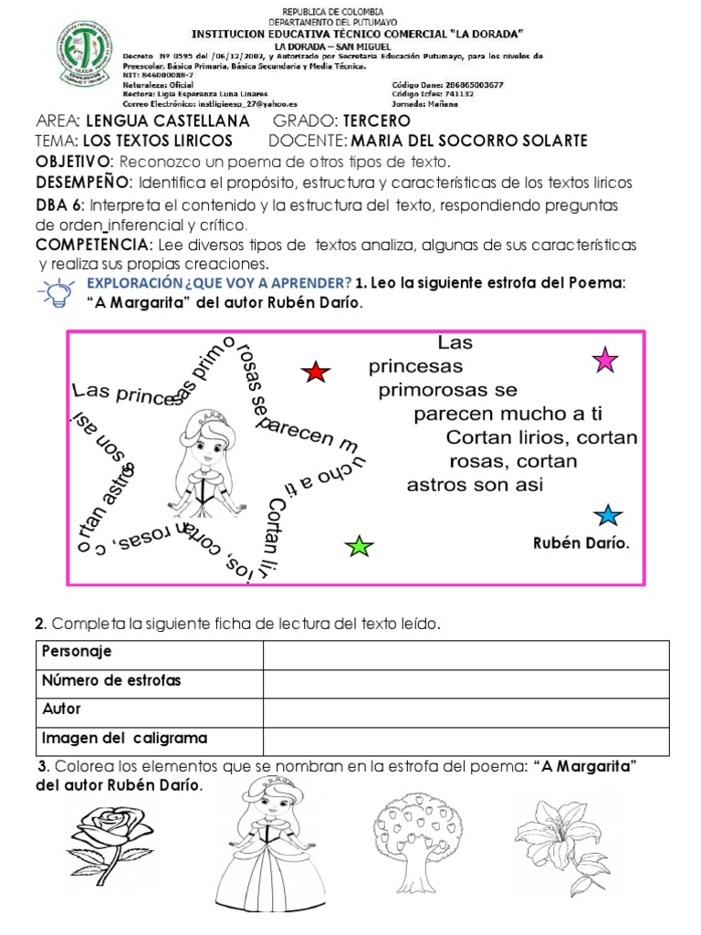 Guia de Español 3 Grado - 1 | PDF | Poesía