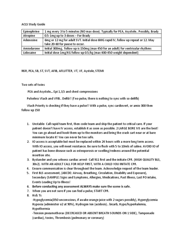 ACLS Study Guide JULY 2021 UPDATE | Download Free PDF | Cardiopulmonary ...