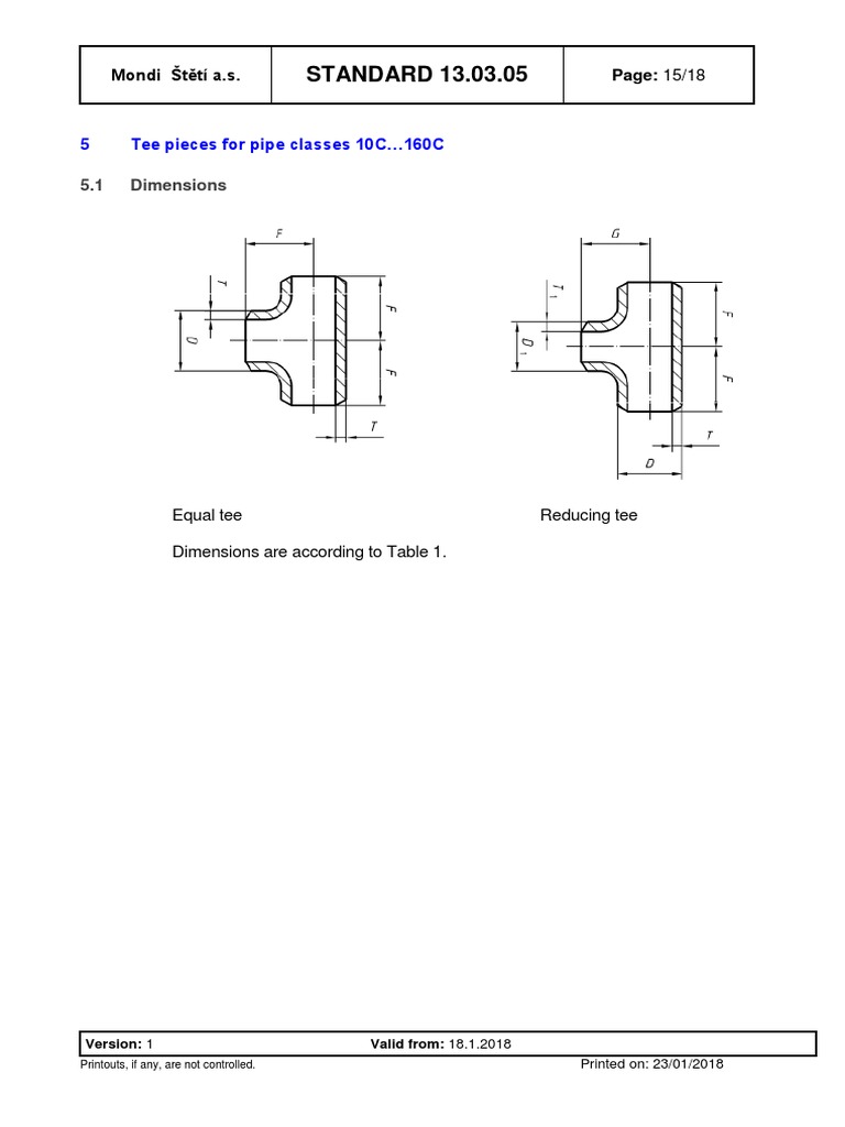 ST - 13.03 T-PIECES Carbon Steel Piping | PDF