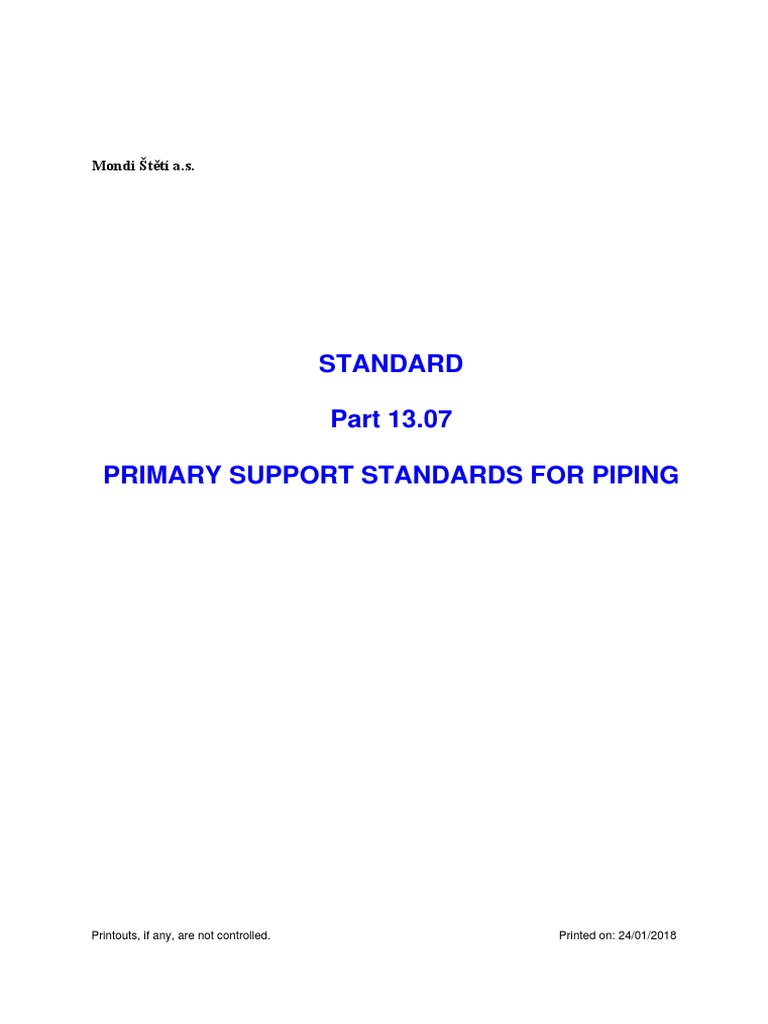 Piping Support Standards 13.07 | PDF | Pipe (Fluid Conveyance ...