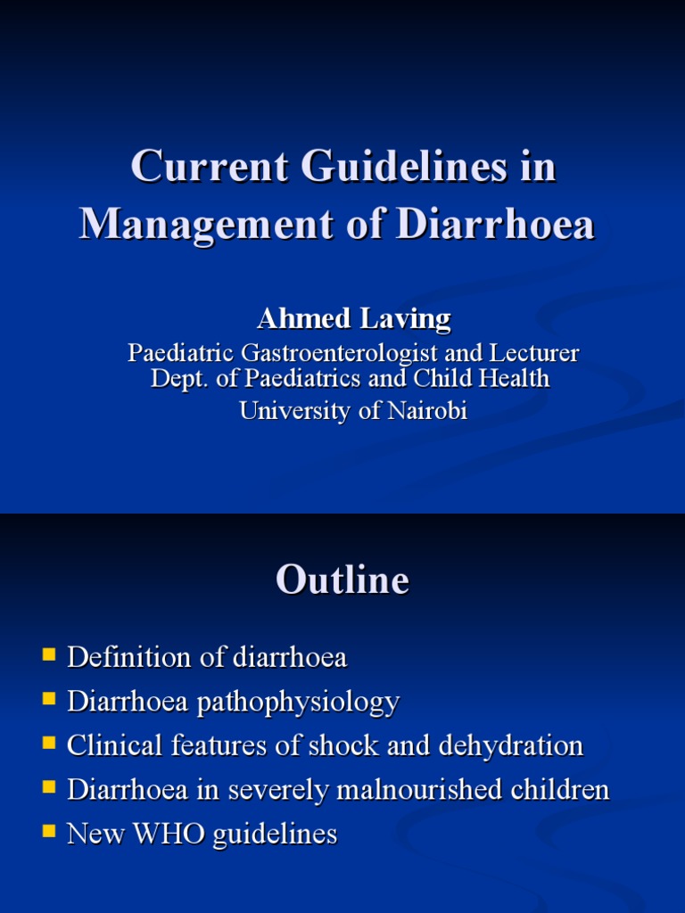Guidelines for Diarrhoea Management | PDF | Diarrhea | Diseases And ...