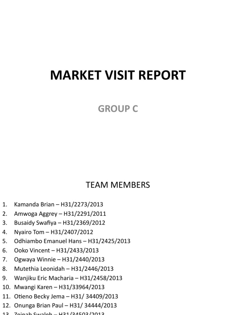 Market Visit Report X | PDF | Bean | Coriander