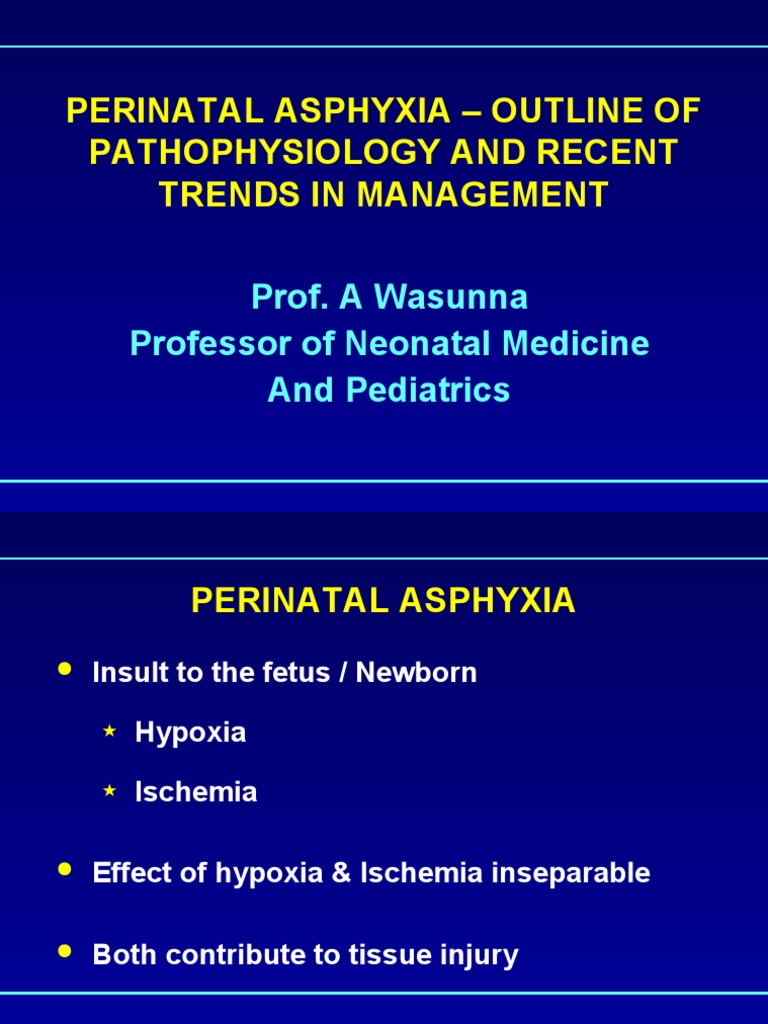 Perinatal Asphyxia - Outline of Pathophysiology and Recent Trends in ...