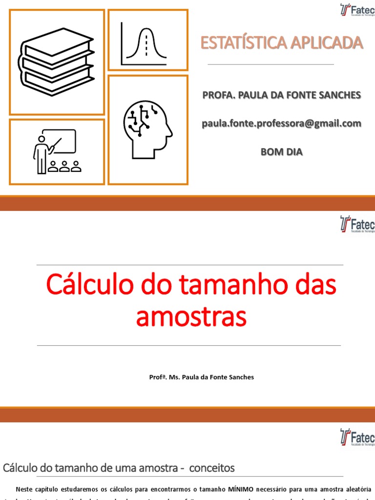 Aula 05 - Calculo Do Tamanho Amostra - LOG e SI | PDF | Cálculo | Erro ...