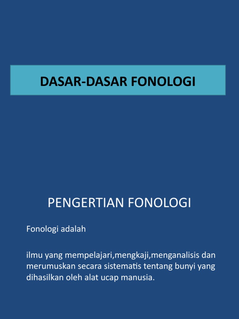 Dasar-Dasar Fonologi | PDF | Seni & Disiplin Bahasa