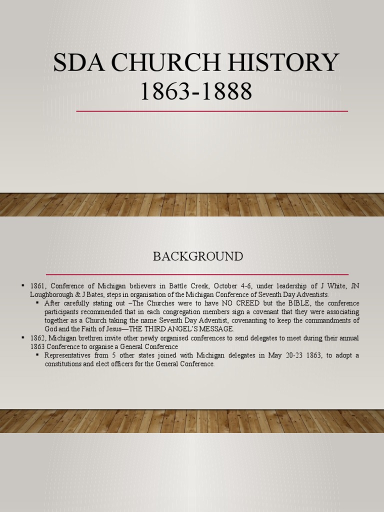Sda Church History 1863-1888 | PDF | Health Sciences | Medicine