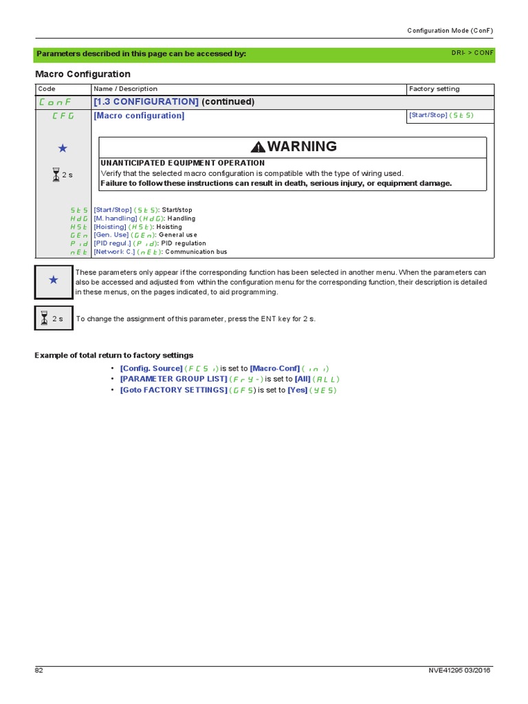 ATV320 Macro Configuration en NVE41295 01 | PDF | Parameter (Computer ...