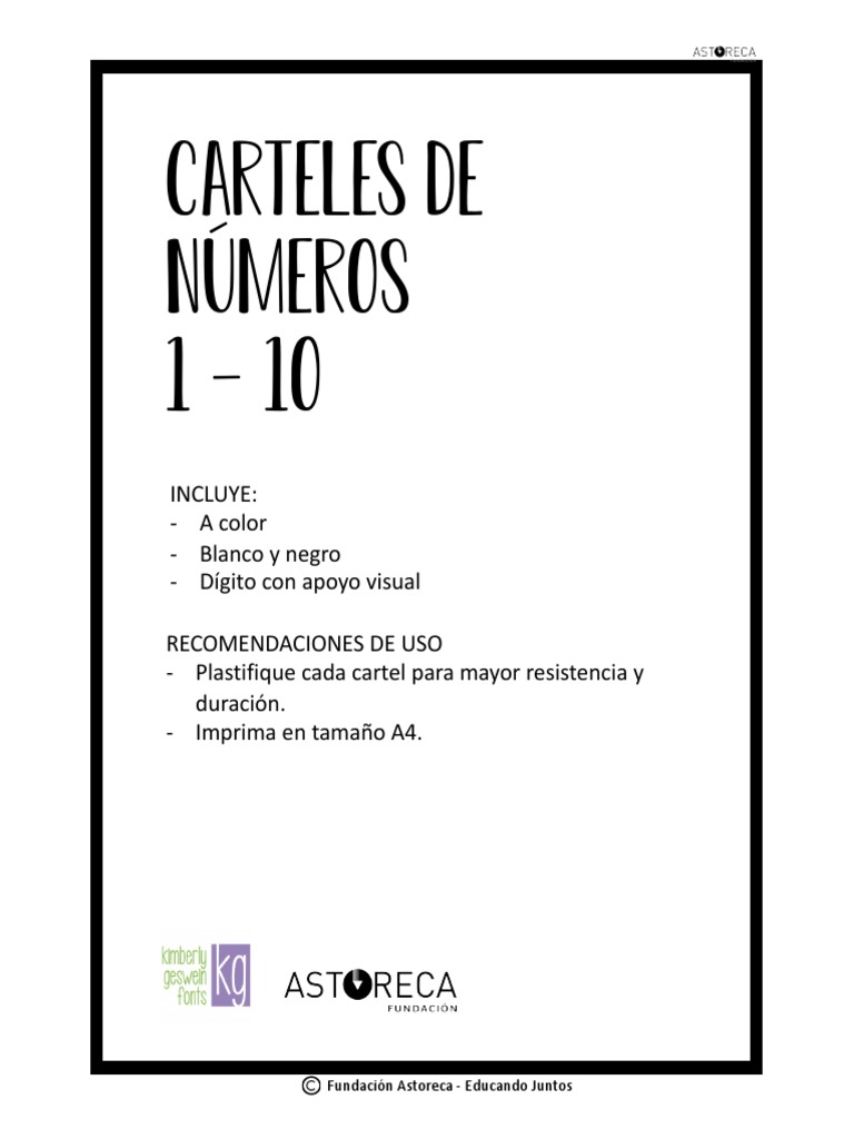 Carteles de Números del 1 al 10 | PDF | Cocina, comidas y vino