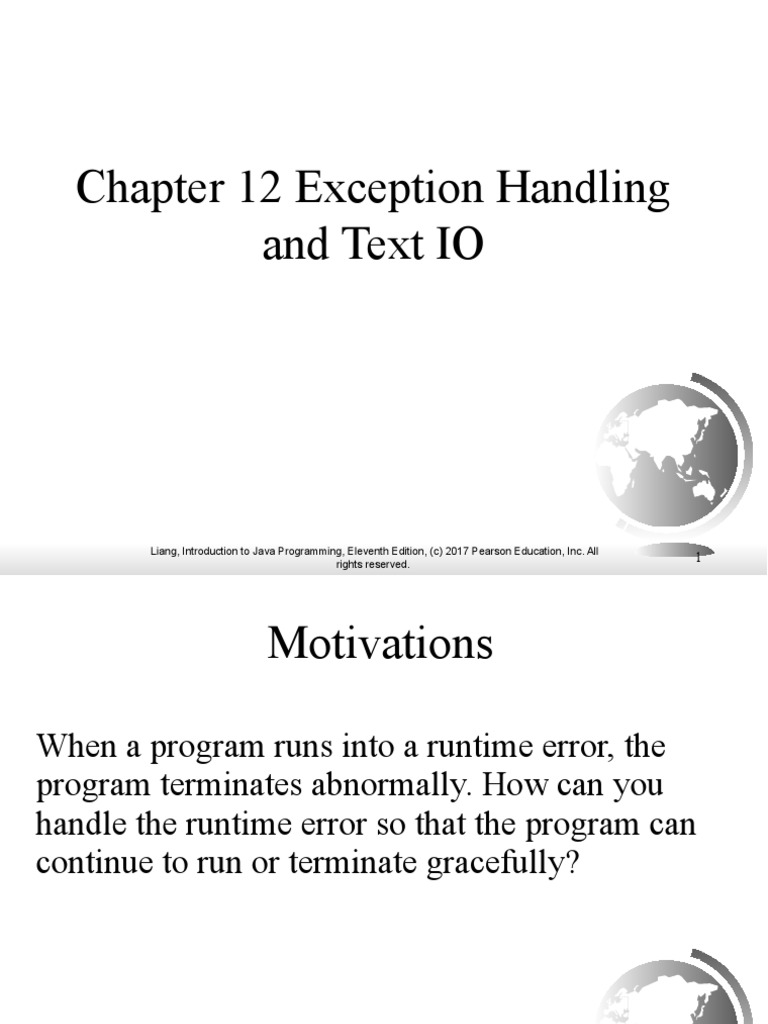 Chapter 12 Exception Handling And Text Io Pdf Computer File Java Programming Language