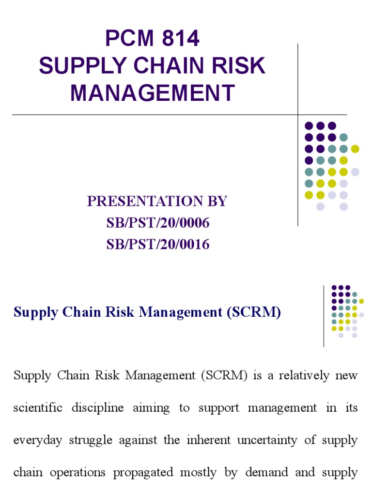 A Comprehensive Overview of Supply Chain Risk Management Frameworks and ...