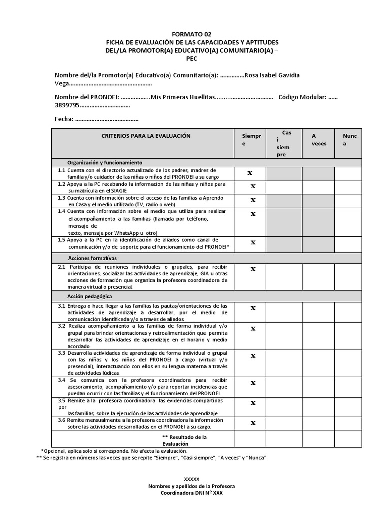 Formato 02 Ficha PEC | PDF | Evaluación | Aprendizaje