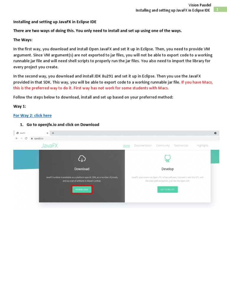 Installing and Setting Up JavaFX in Eclipse IDE | PDF | Information ...