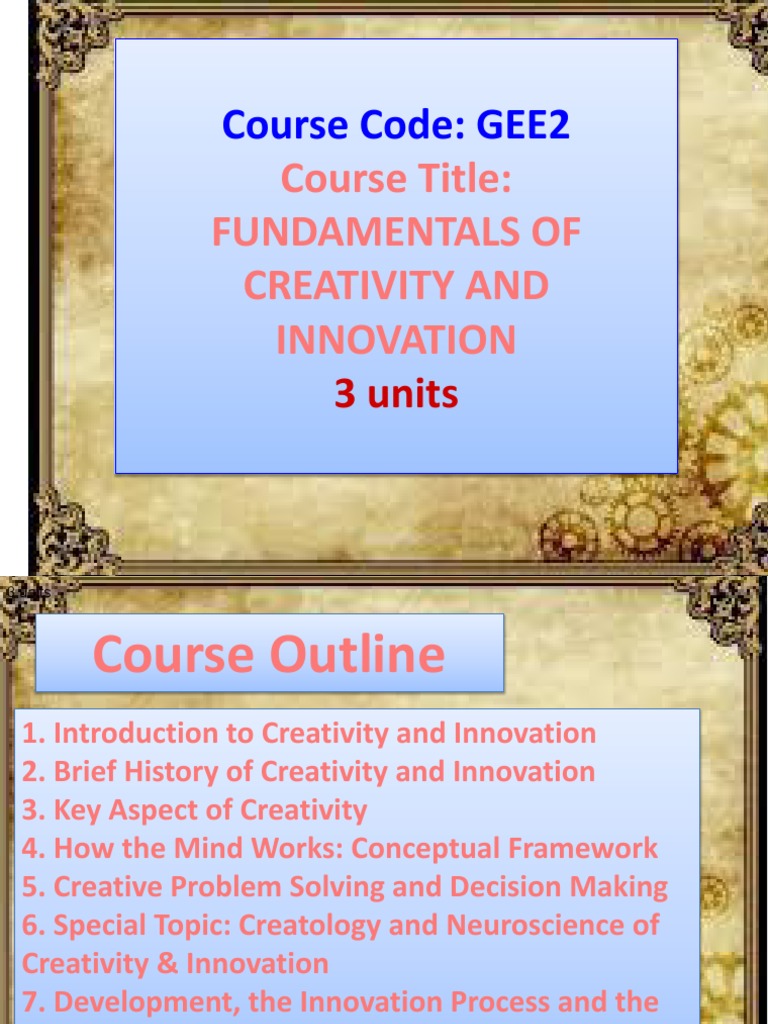Ppt. 1 Fundamentals of Creativity and Innovation v1 Merged | PDF ...