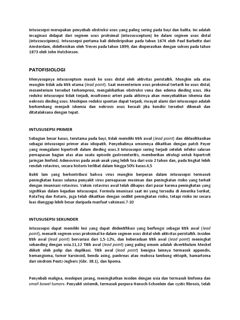 Intususepsi | PDF | Sains & Matematika