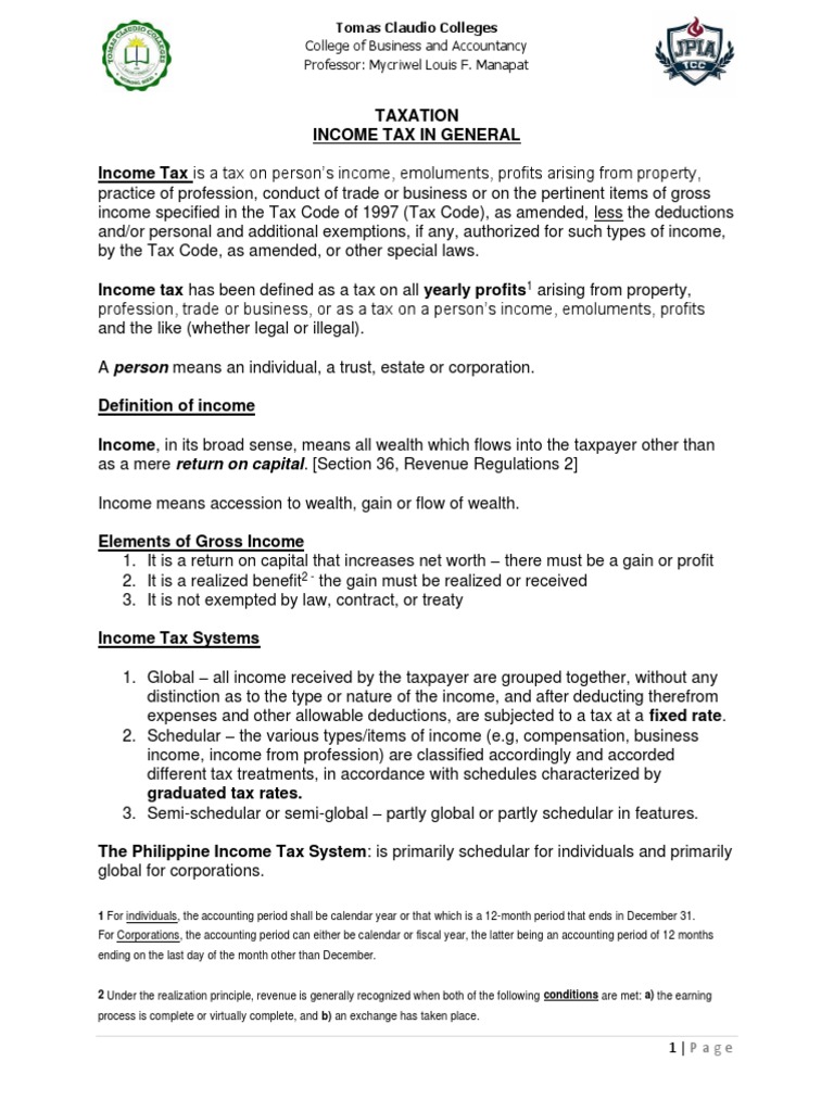 Income Tax in General D004 | PDF | Taxes | Taxpayer