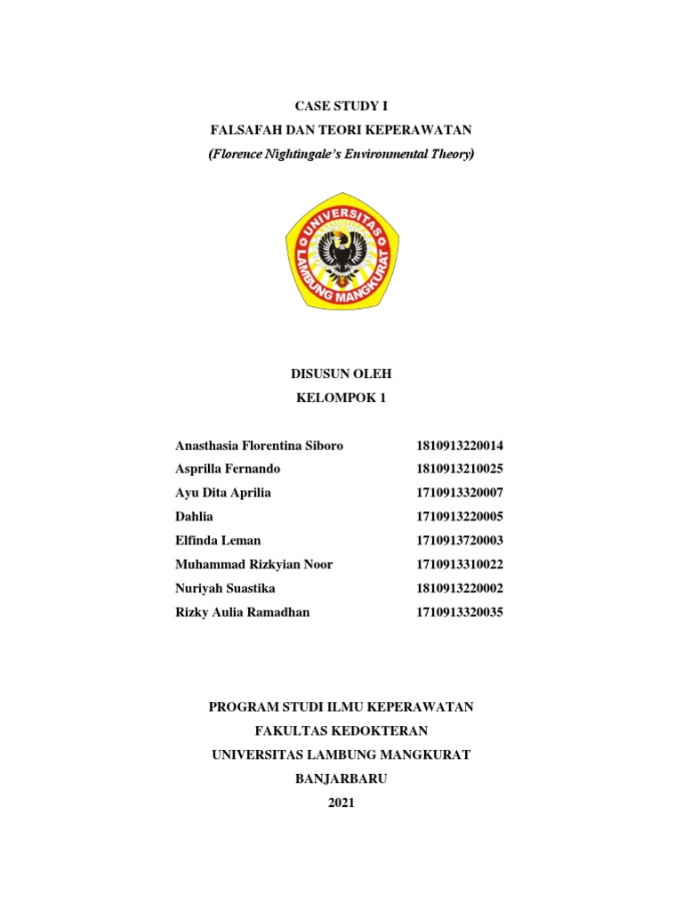 Kelompok 1 Case Study 1 Falsafah Dan Teori Keperawatan | PDF