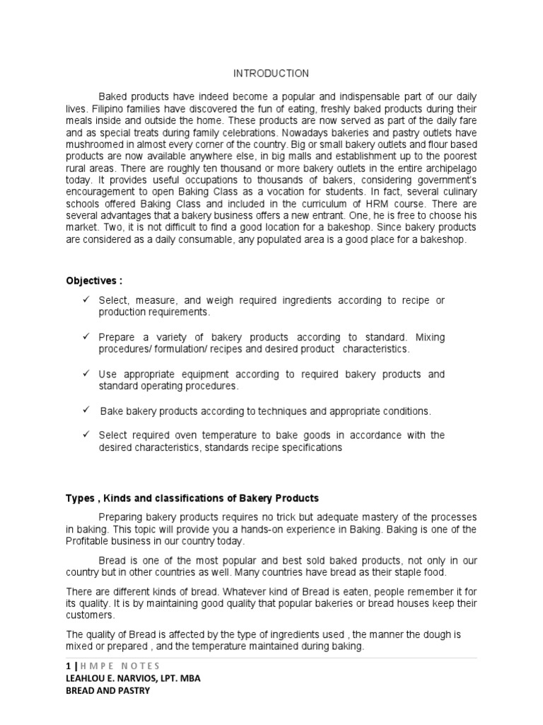 INTRODUCTION To Bread Notes 1 Week 9 | PDF | Dough | Breads