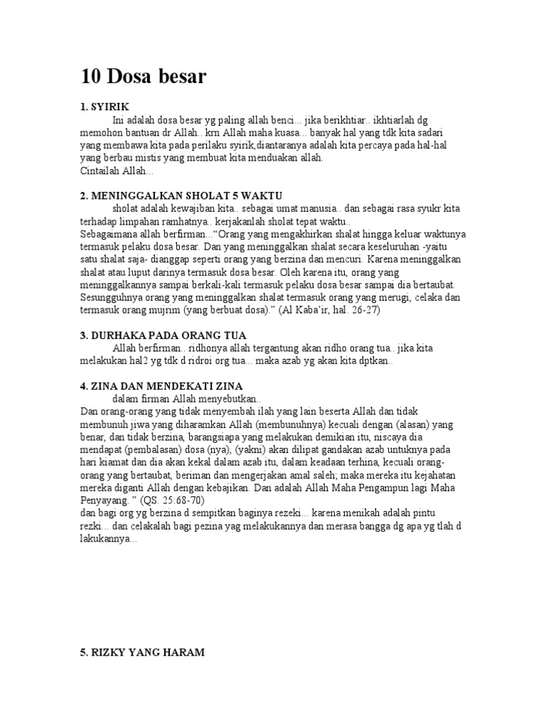 10 Dosa Besar | PDF