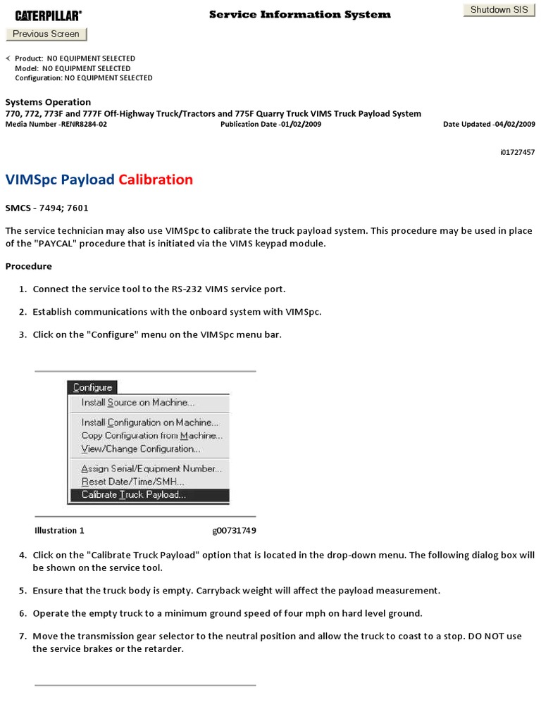 VIMSpc Payload Calibration | PDF