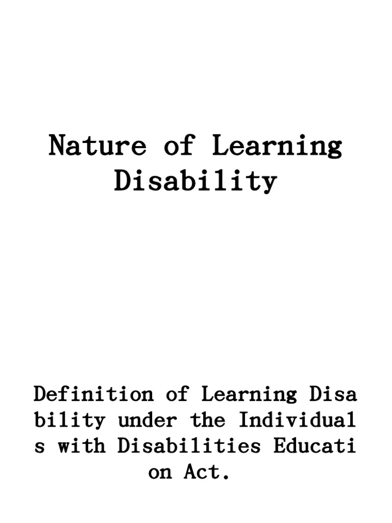 Nature of Learning Disability | Download Free PDF | Learning Disability ...