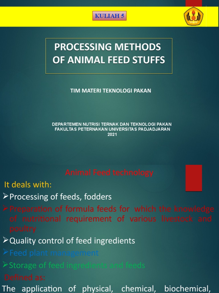 Processing Methods of Animal Feed Stuffs | PDF | Extrusion | Mill ...