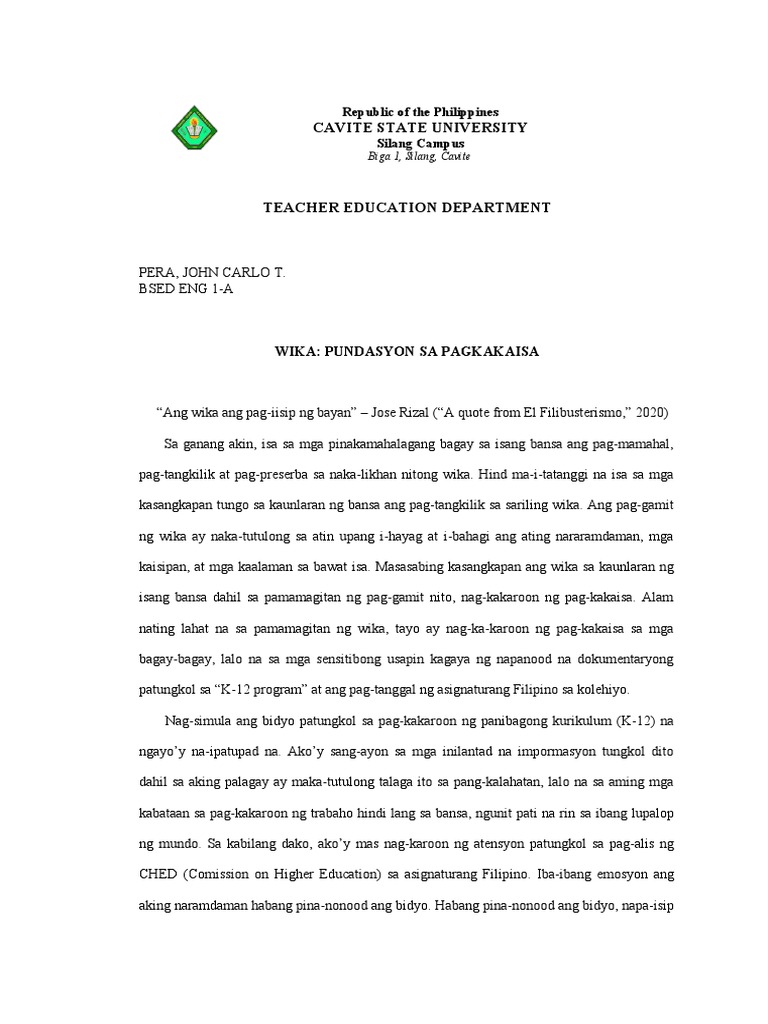 Eng1-A - Pera, John Carlo T. Gned 11 | PDF